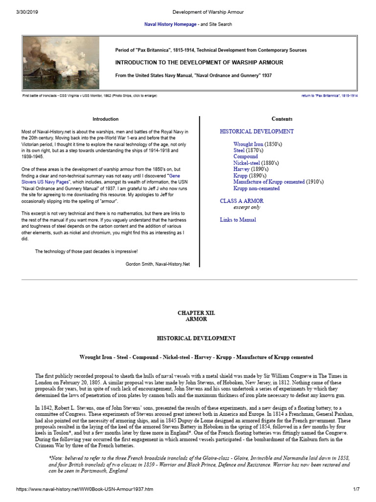 Evolution of Warship Armor Technology | PDF | Steel | Ironclad Warship