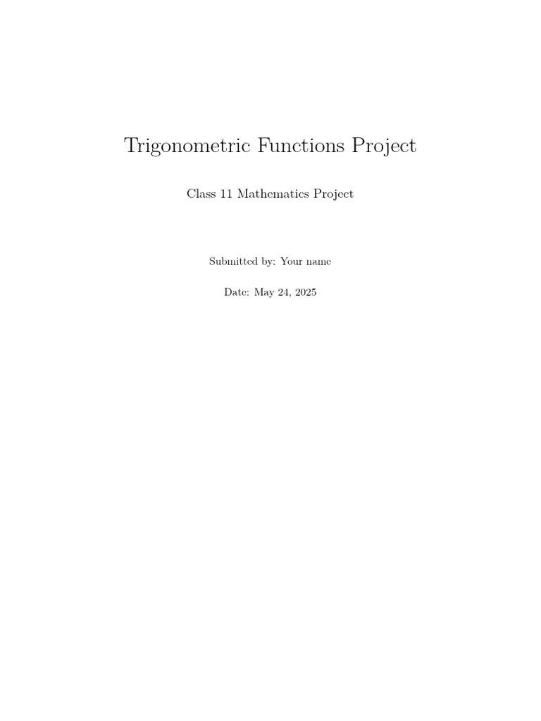 Class 11 Isc Project On Trignometry | PDF | Trigonometric Functions | Trigonometry