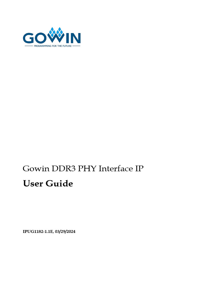 IPUG1182-1.1E - Gowin DDR3 PHY Interface IP User Guide | PDF | Field ...