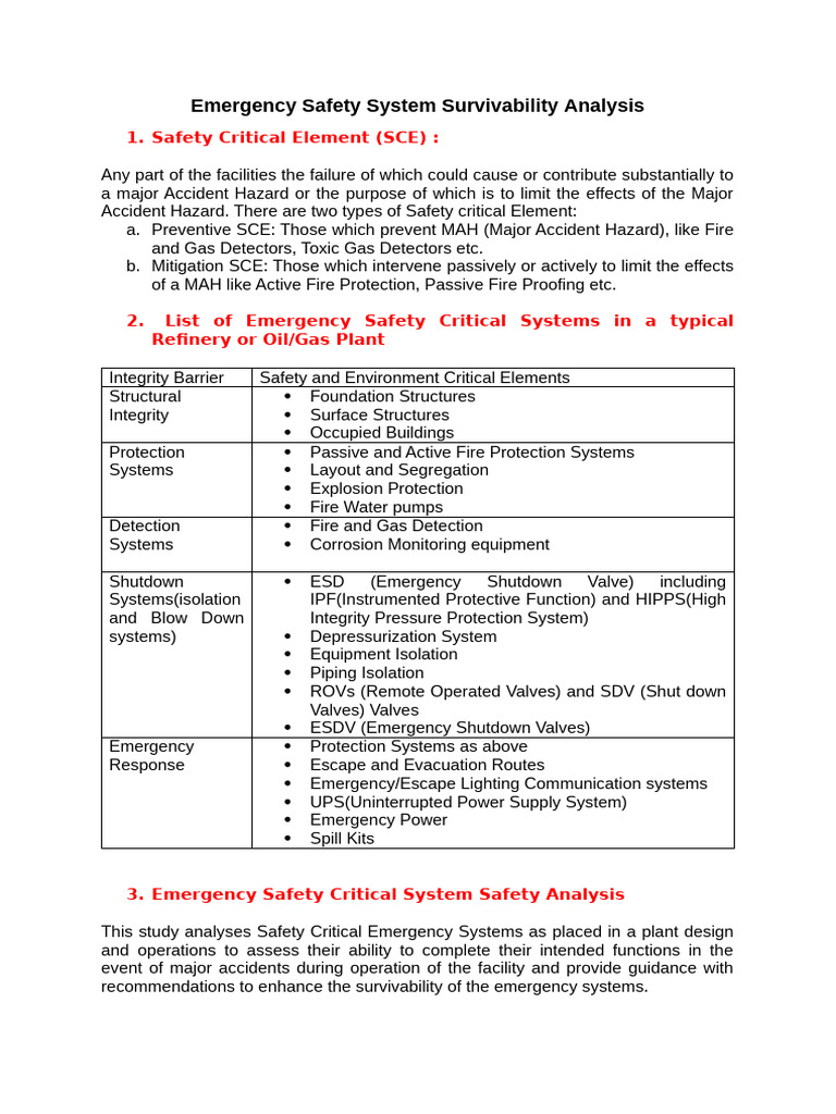 Emergency System Survivability Analysis | PDF | Safety