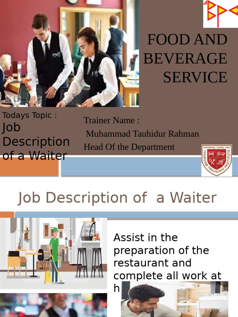 Waiter Job Description and Duties | PDF