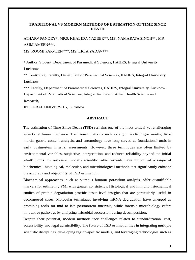 1review Article - Atharv Pandey | PDF | Forensic Science | Decomposition