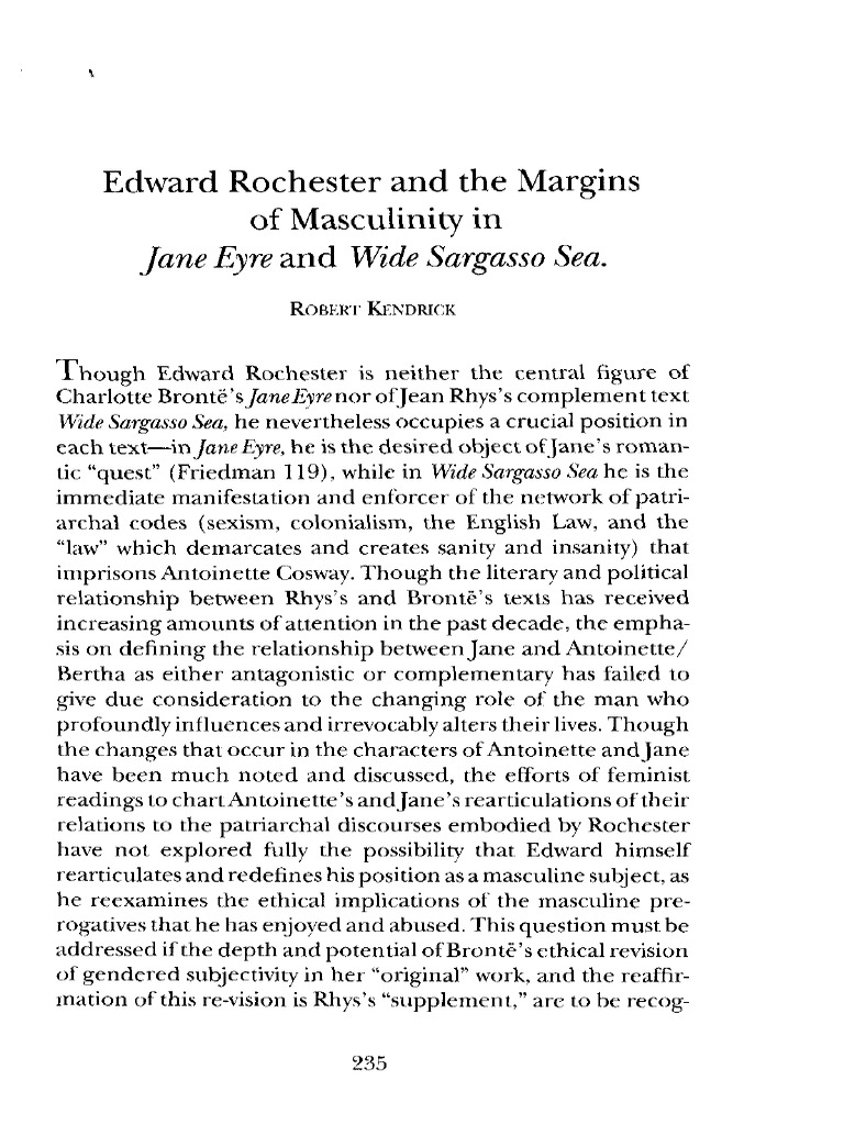Edward Rochester and The Margins of Masculinty | PDF