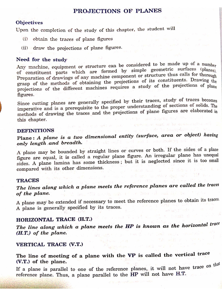 Unit 2 Projections of Planes | PDF