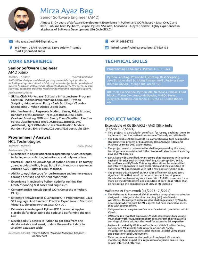 Mirza Ayaz Beg 1998 Resume | PDF | Python (Programming Language) | Graphical User Interfaces