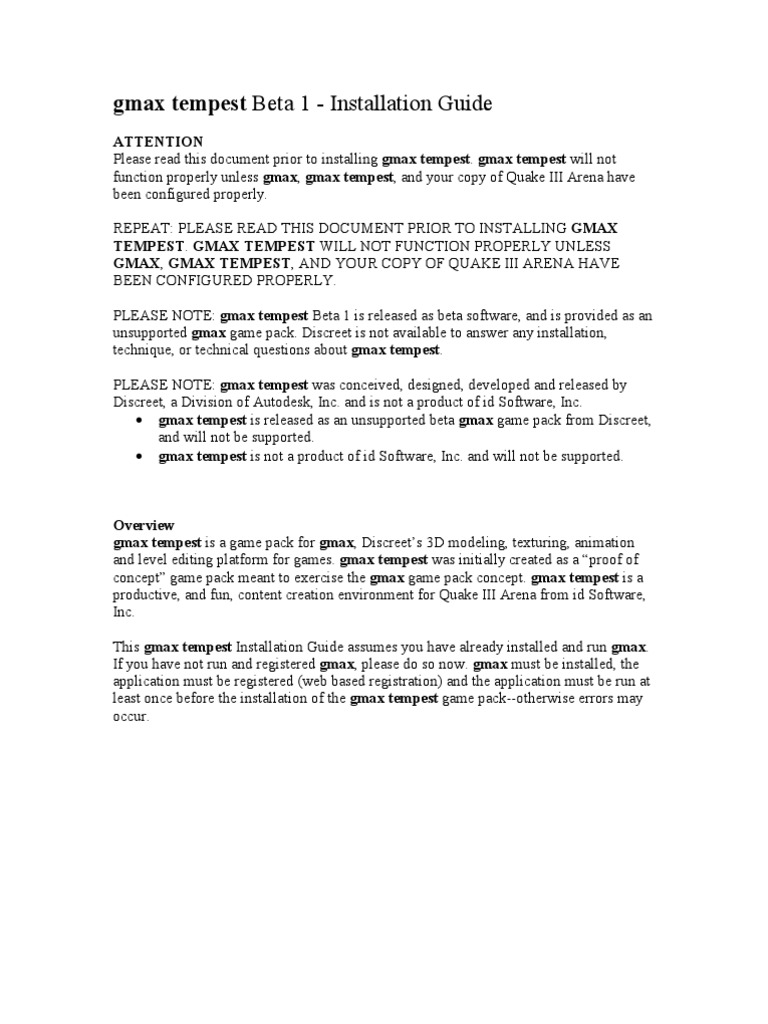 Gmax Tempest Install Guide | PDF | Computing Platforms | Computer Architecture