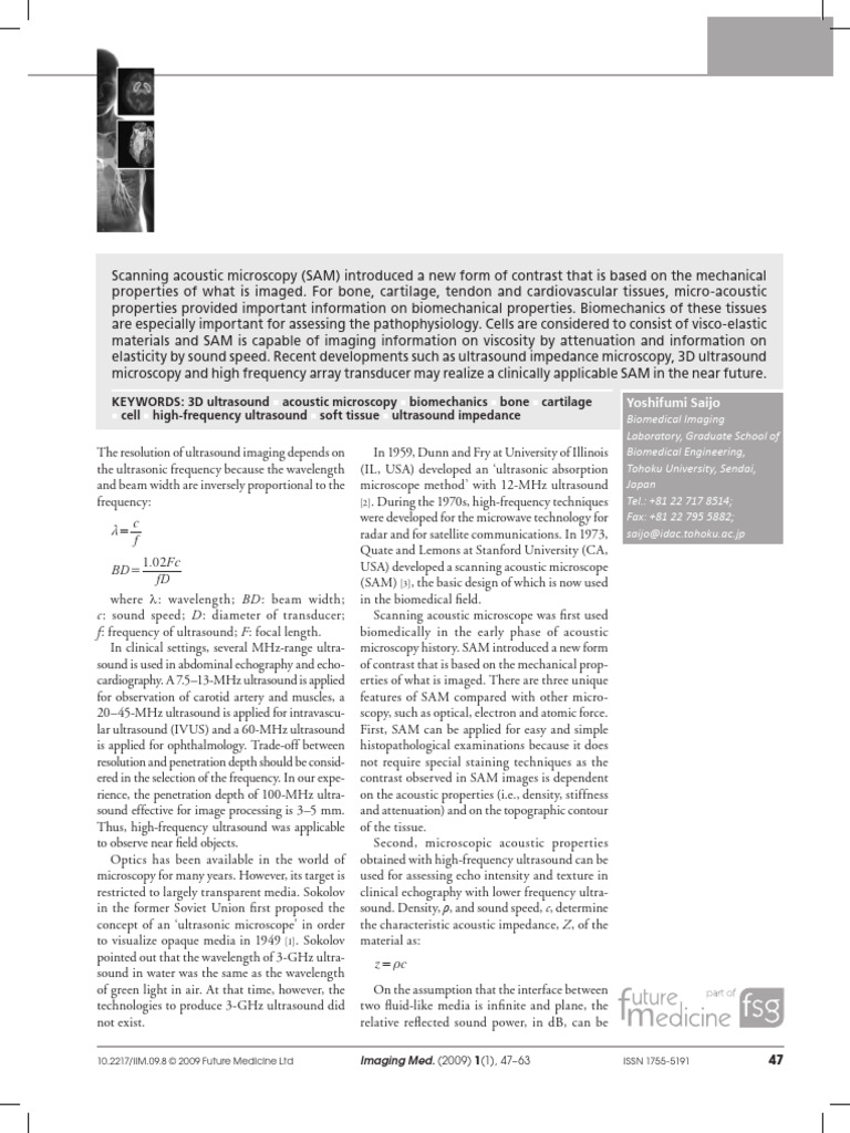 Acoustic Microscopy Latest Developments and Applications | PDF ...