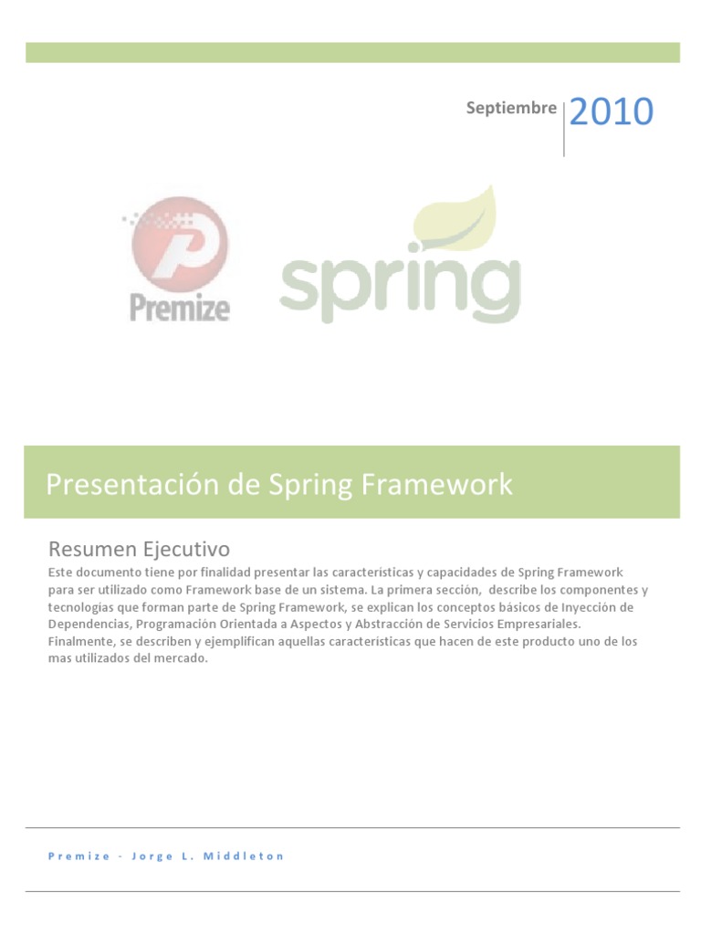 Presentacion Spring Framework | PDF