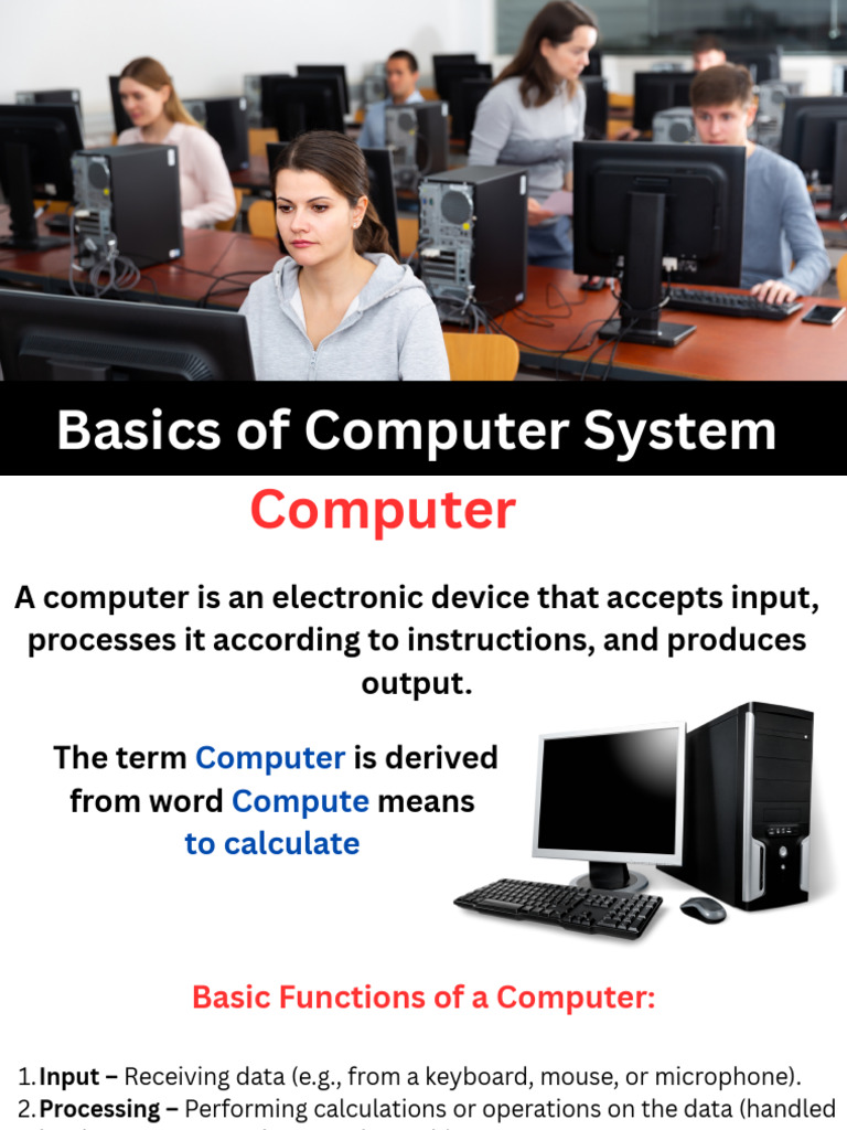 Basics of Computer System | PDF | Input/Output | Central Processing Unit