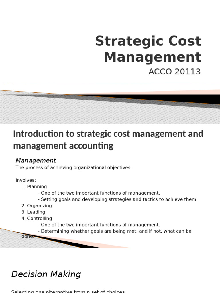 Strategic Cost Management Overview | PDF | Financial Accounting ...