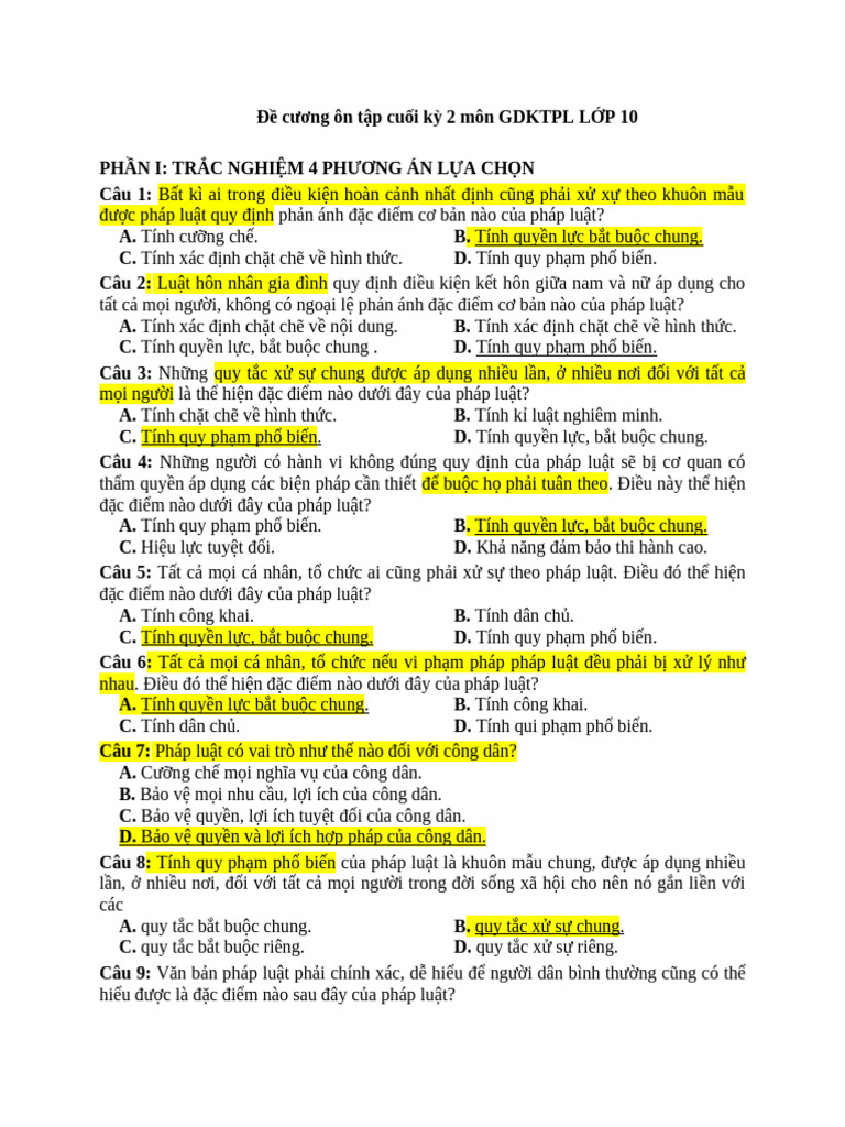 ĐỀ CƯƠNG ÔN TẬP CK2 K10 gv | PDF