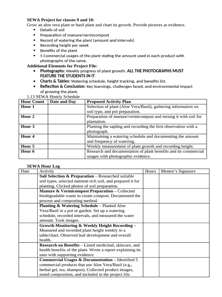 Sewa Project For Clas 9 and 10 | PDF | Compost | Botany