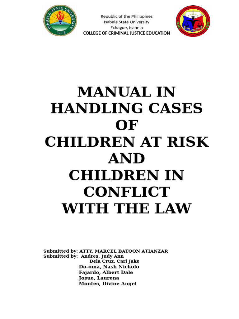 Manual for Handling Children at Risk | PDF | Arrest | Police