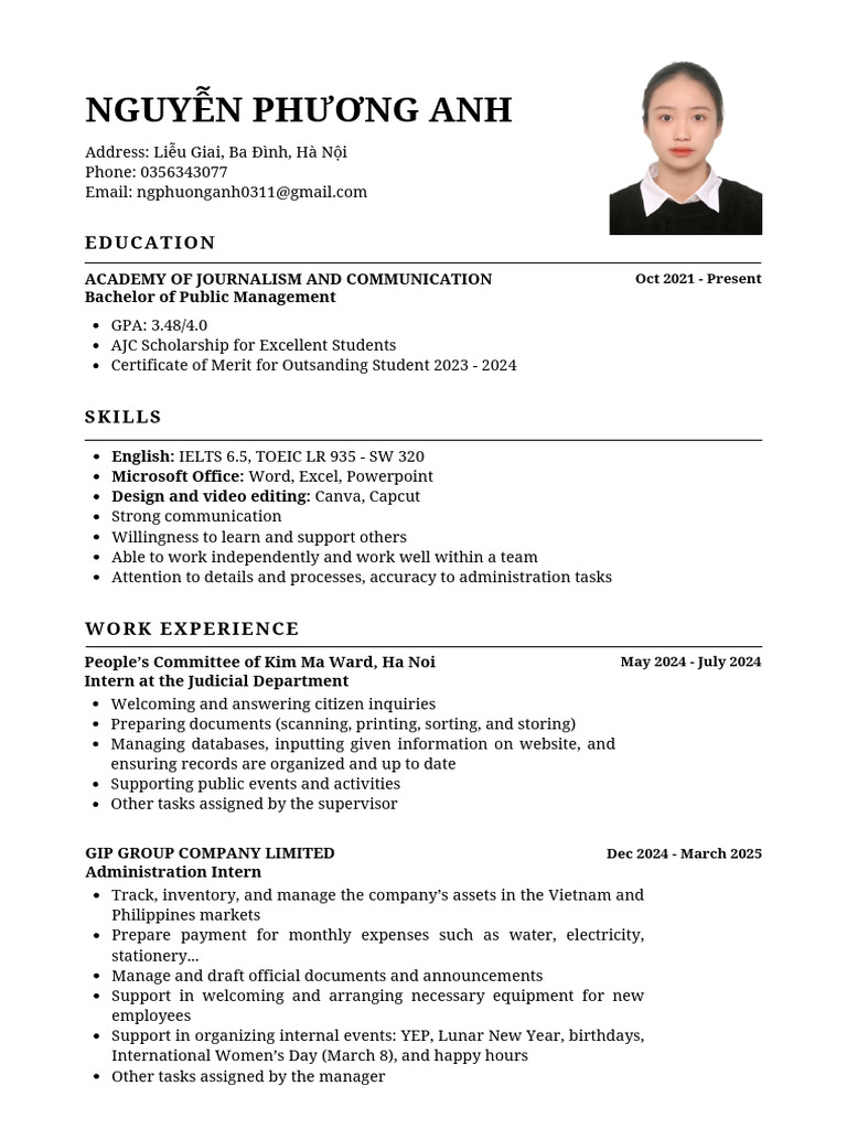 Nguyễn Phương Anh - Admin HN | PDF