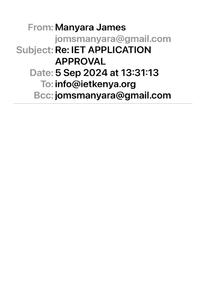 Re Iet Application Approval | PDF