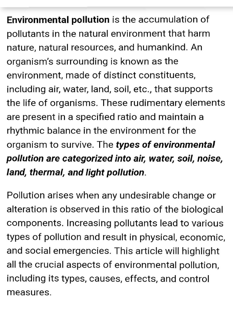 Unit-4 Environmental Pollution | PDF