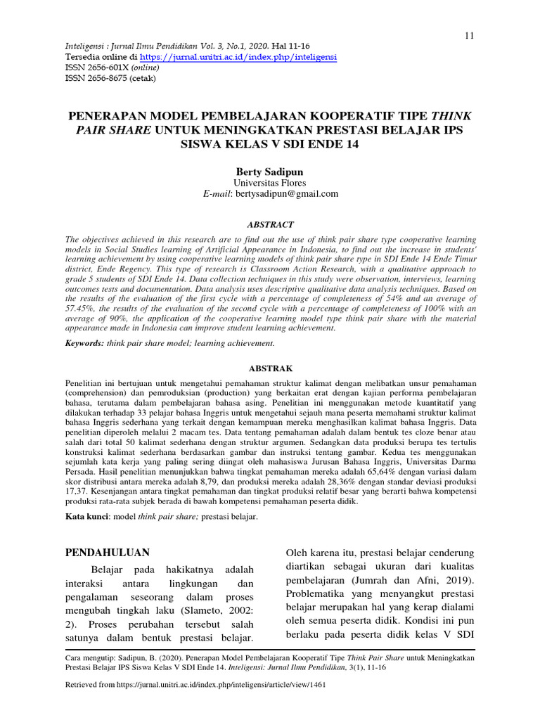 Penerapan Model Pembelajaran Kooperatif | PDF