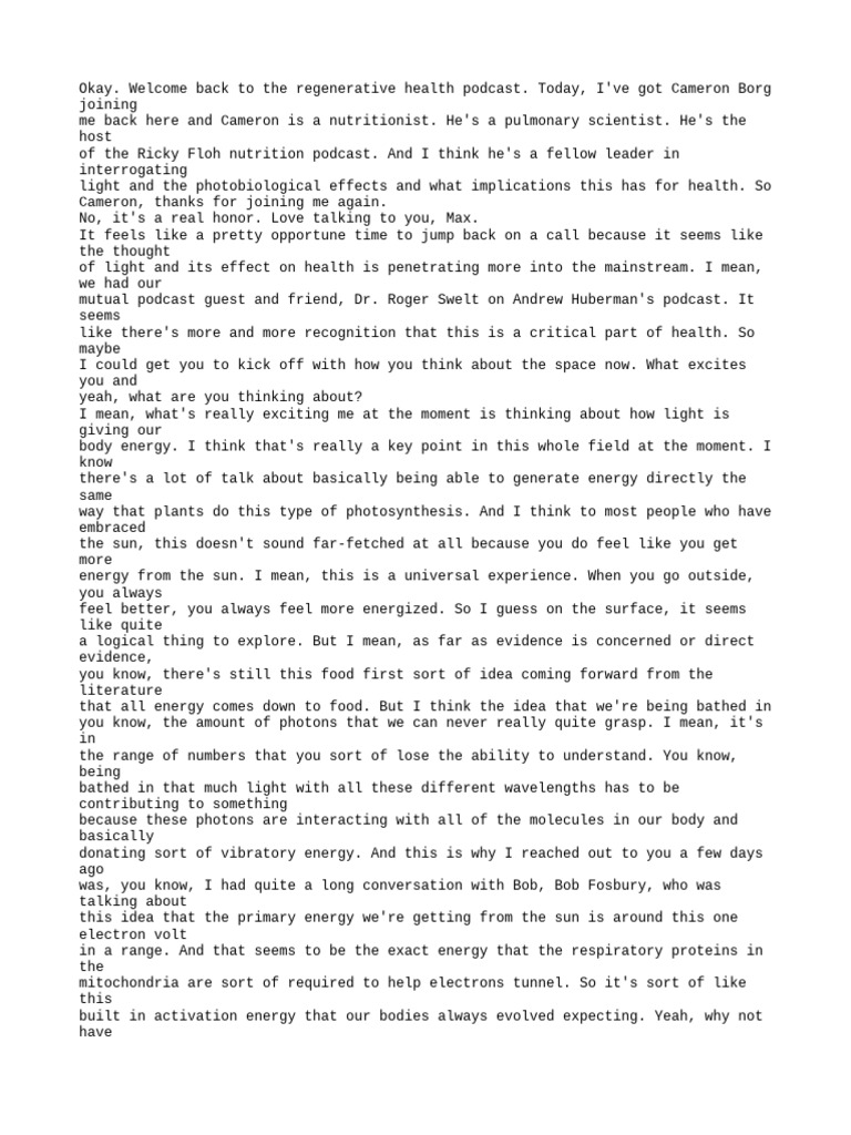 Solar Powered How The Human Body Derives Energy From Sunlight Cameron ...