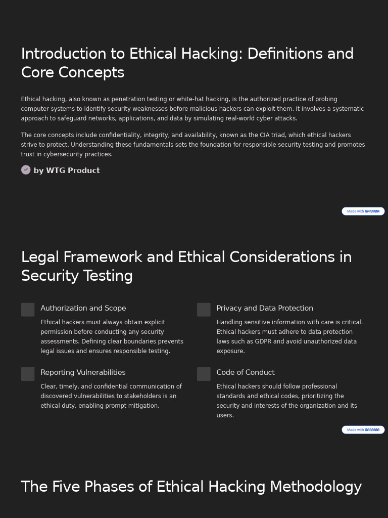 Introduction To Ethical Hacking Definitions and Core Concepts | PDF ...