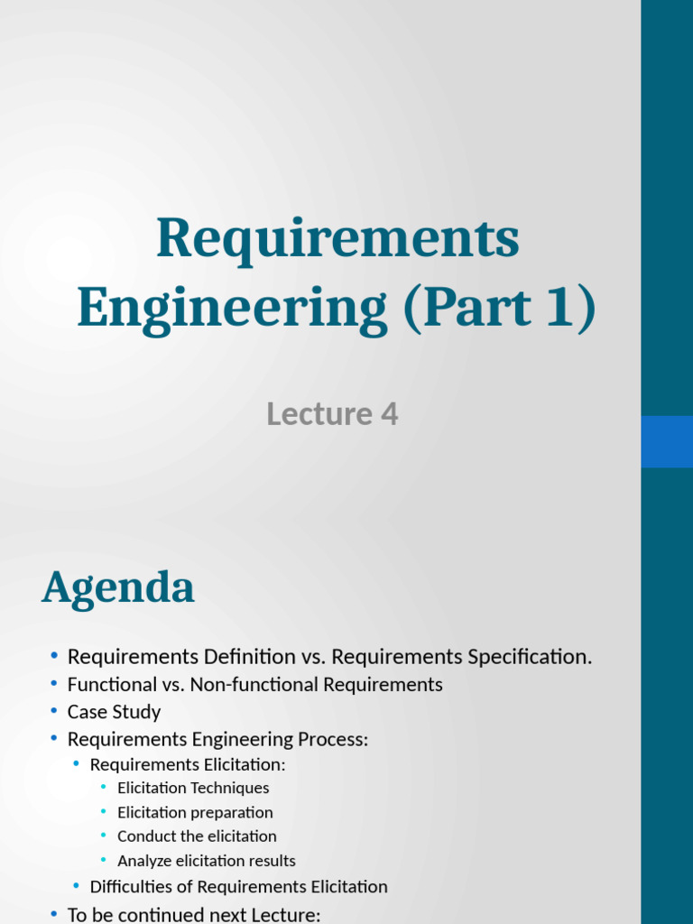 Lecture 4 - Requirements Engineering (Part 1) - V2 | PDF | Automated Teller Machine | Personal ...
