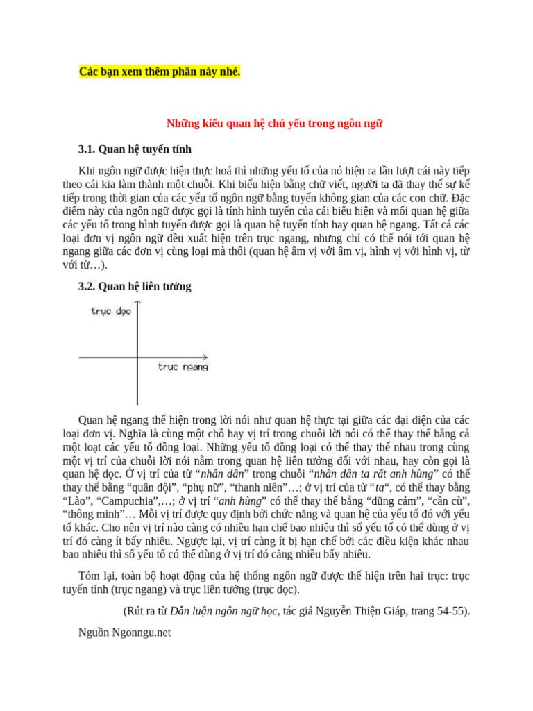 DLNNH - Cac Quan He NN | PDF