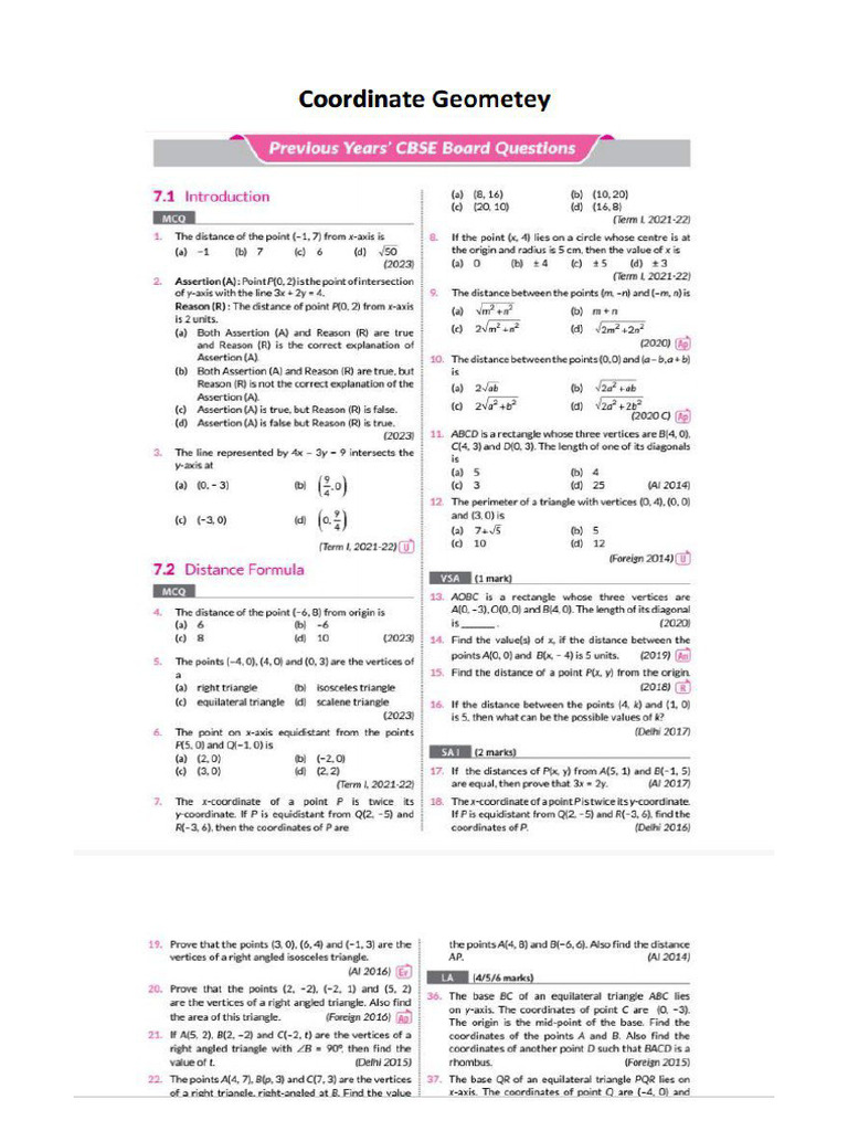 Coordinate Geometry | PDF