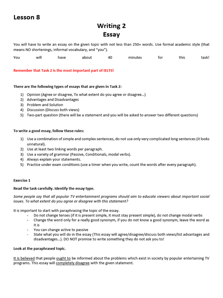 Lesson 8 Docx | PDF | Brainstorming | Essays