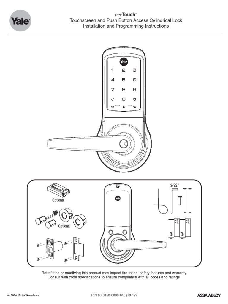 Docs NexTouch Touchscreen and Push Button Access Cylindrical Lock ...