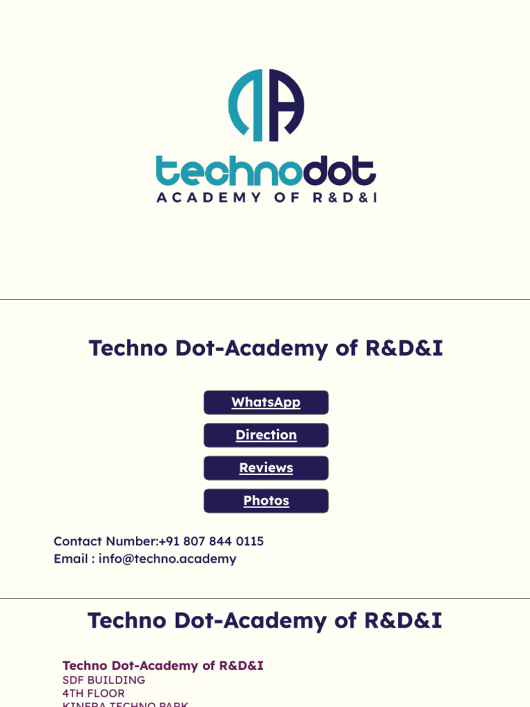 Techno Dot - Academy of R&D&I | PDF