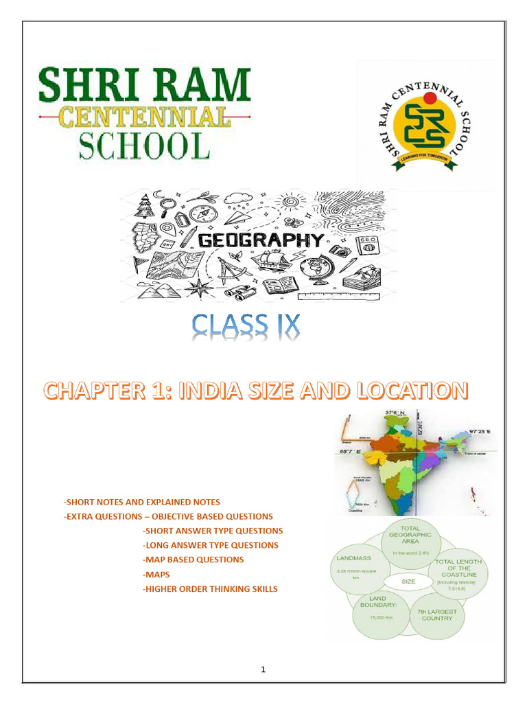 Class Ix Geography Chapter 1 | PDF | Indian Subcontinent | Latitude