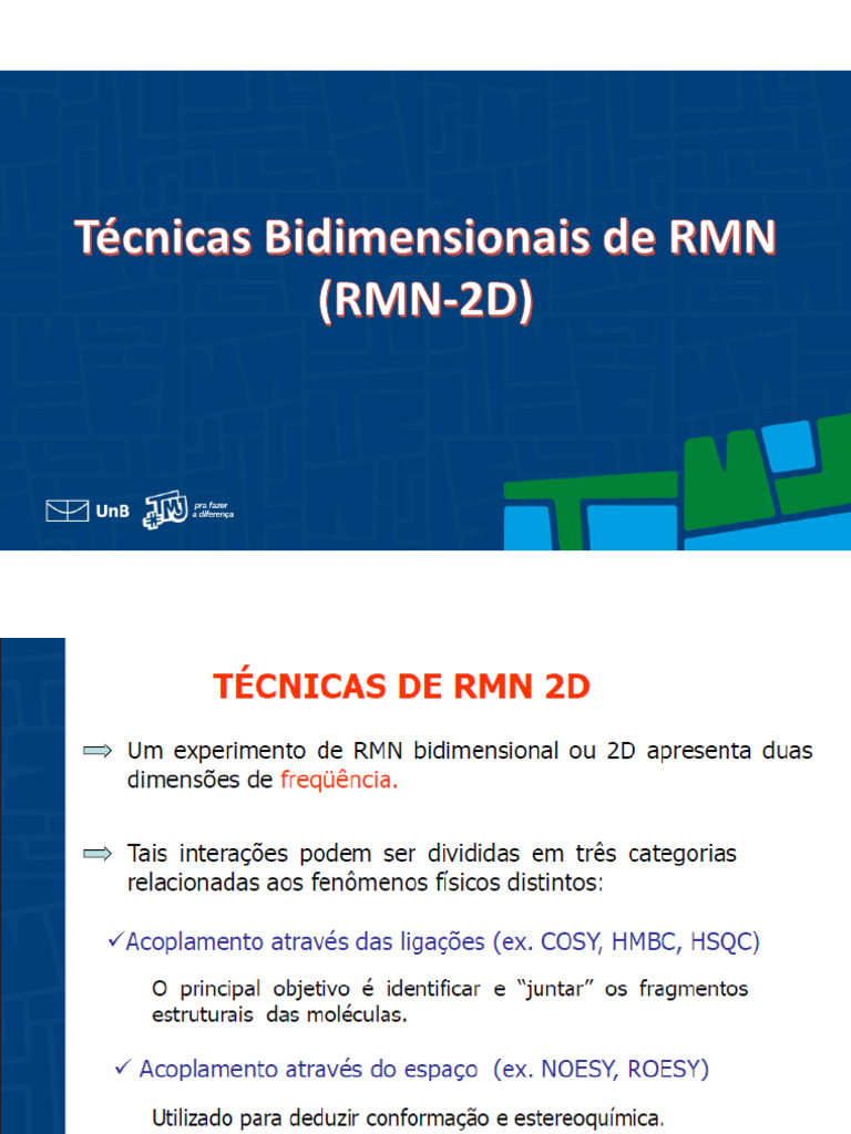 06_Técnicas Bidimensionais de RMN_e7c19aa30edeab355096875d282134dc 2 | PDF