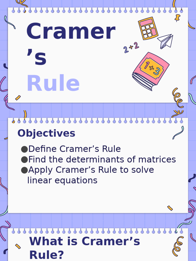 Cramers Rule Angie Z. Zonio | PDF | Determinant | Matrix (Mathematics)