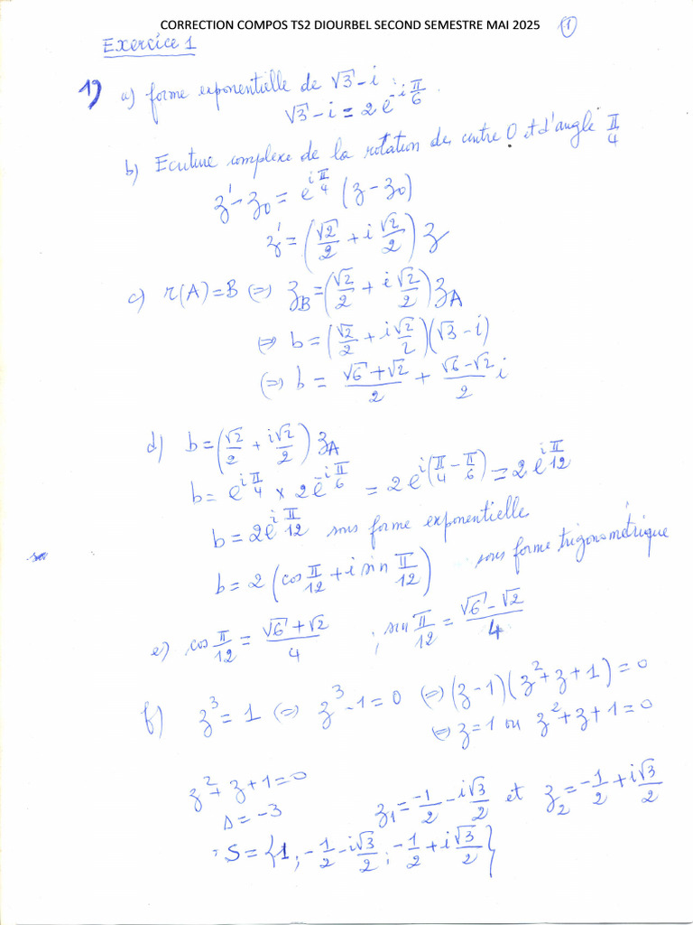 Correction COMPOS TS2 DIOURBEL | PDF