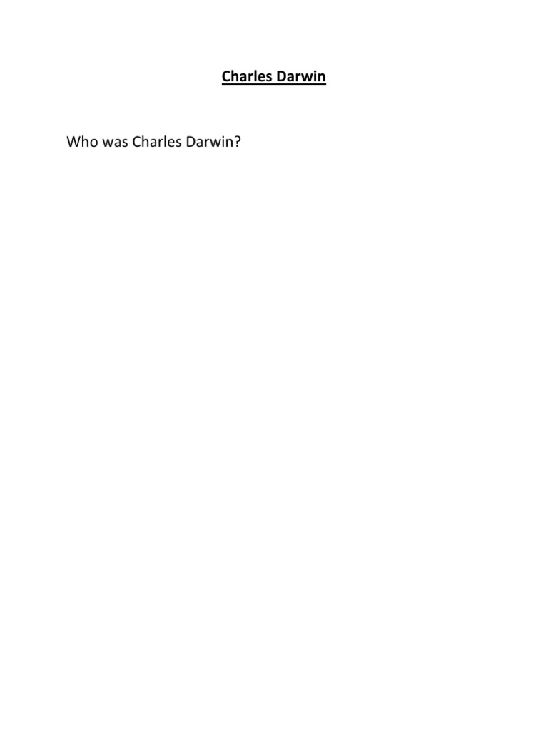 Charles Darwin Project | PDF