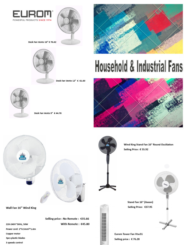 Desk Fan Vento 16" 76.62 | PDF