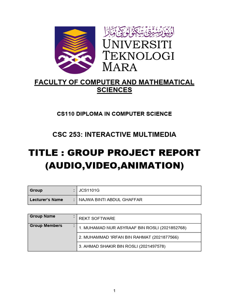 CSC253 Group Project Report | PDF | Multimedia | Smartphone