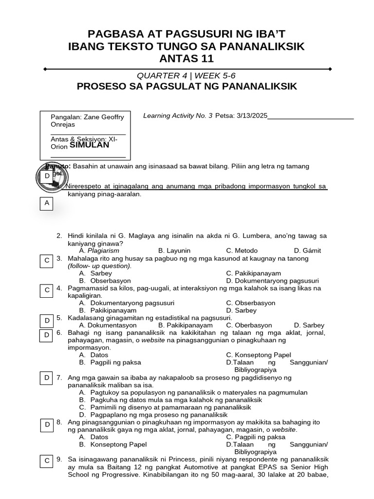 Pagbasa-at-Pagsusuri-Q4-week-5-6-1 (Zane) | PDF
