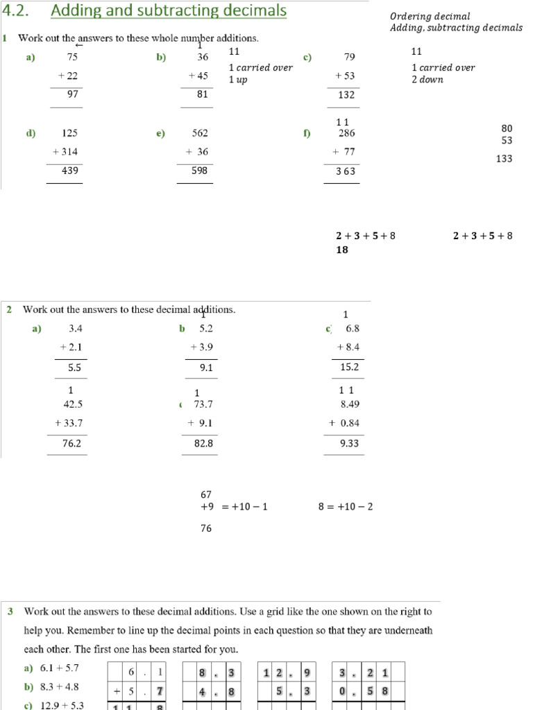 LS 14 Adding and Subtracting Decimals | PDF