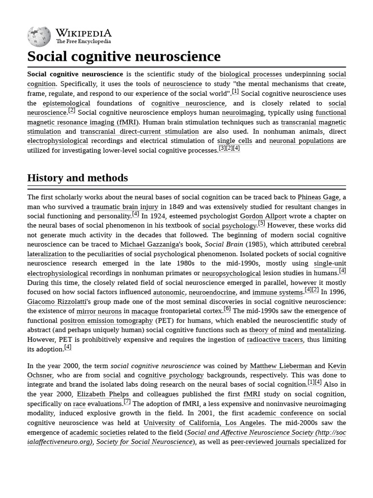 Social Cognitive Neuroscience | PDF | Behavioural Sciences | Neuroscience