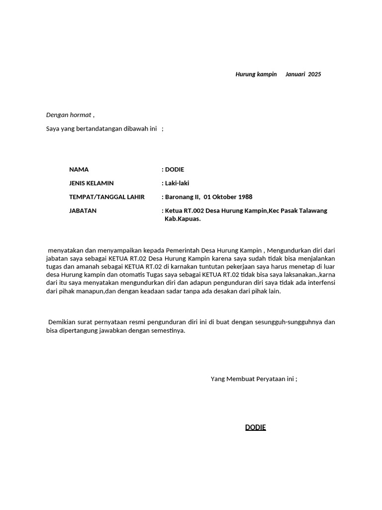 Hurung Kampin Februari 2025.docx RT002 | PDF