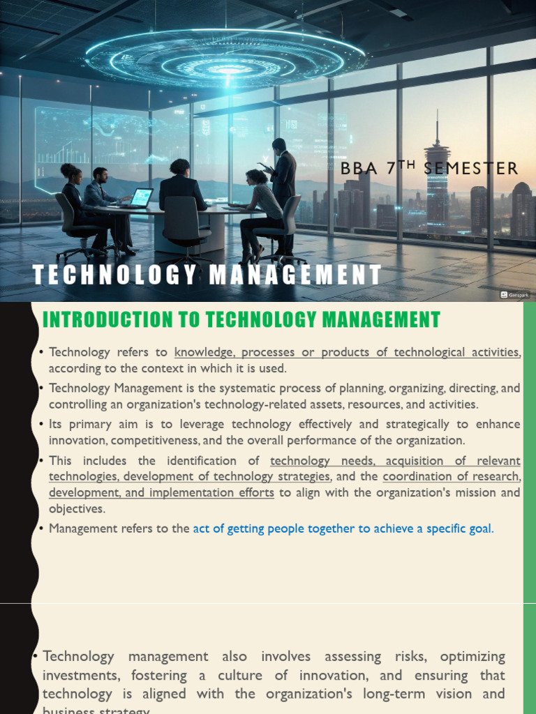 Chapter 1 Introduction To Technology Management | PDF | Educational Technology | Innovation