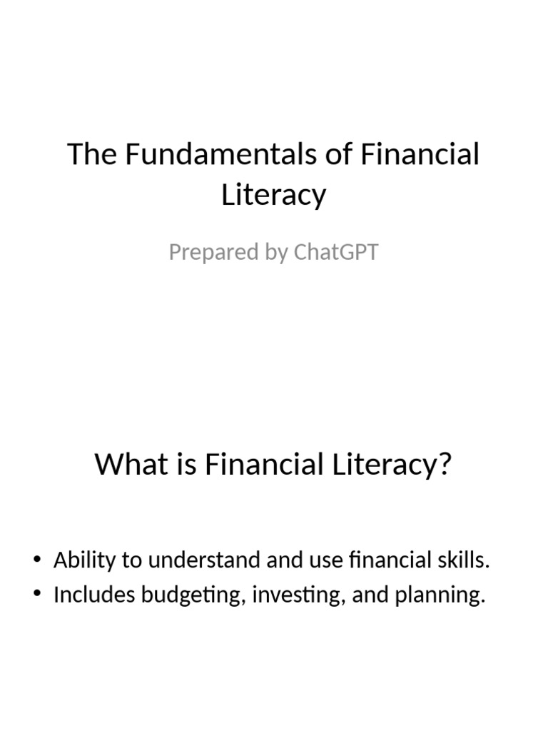 Financial Literacy Presentation | PDF