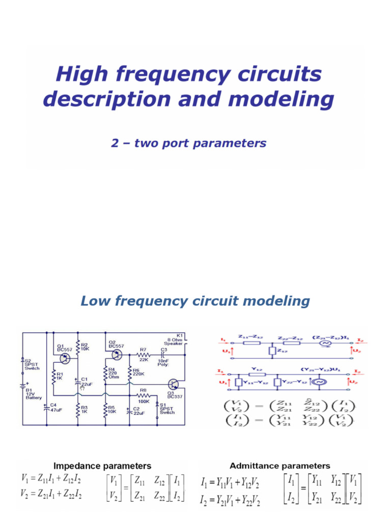 HFT - 03 High Frequency Circuits - Lling - S Parameters 2023 | PDF