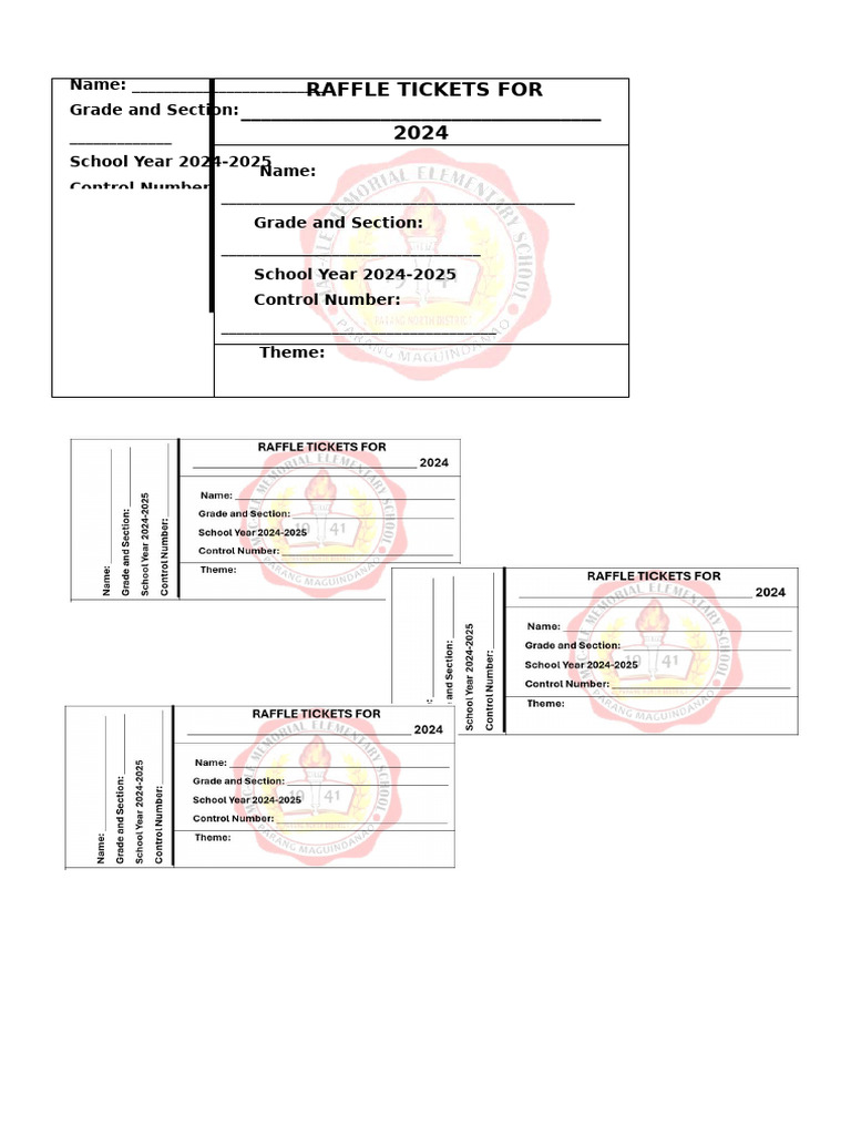 Raffle Ticket Template 2024-2025 | PDF