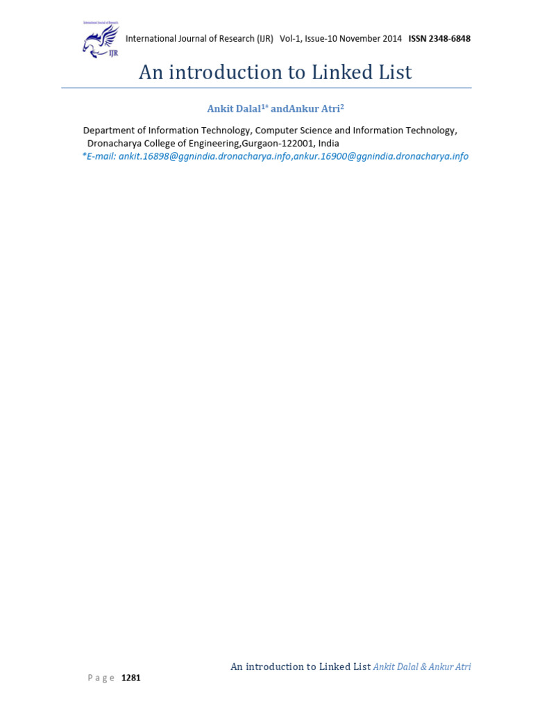 An Introduction To Linked List | PDF | Pointer (Computer Programming) | Algorithms And Data ...