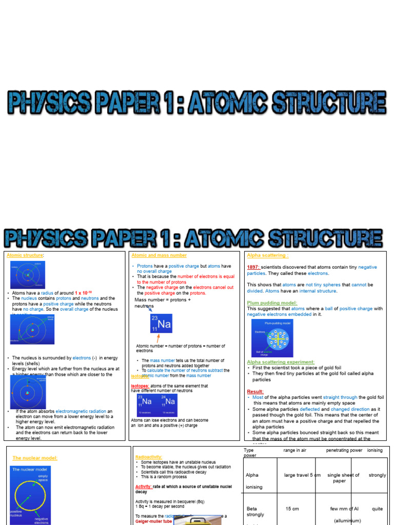 Understanding Atomic Structure and Radioactivity | PDF | Radioactive ...