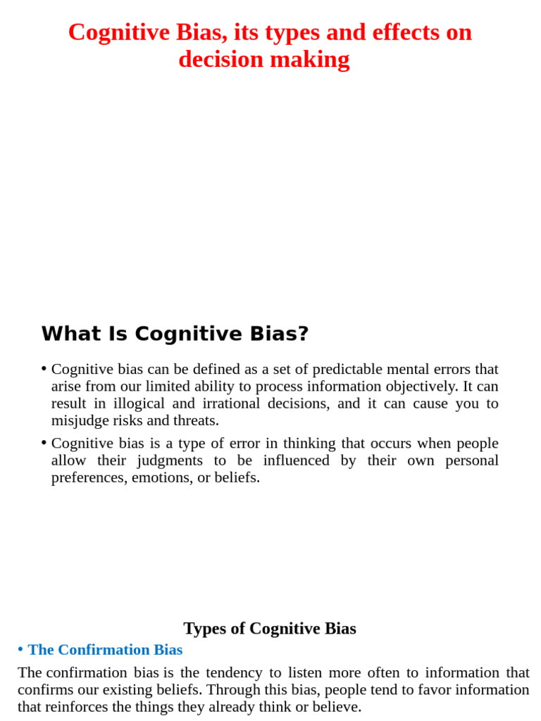 Final (Cognative Biases in Decision Making) | PDF | Bias | Human ...