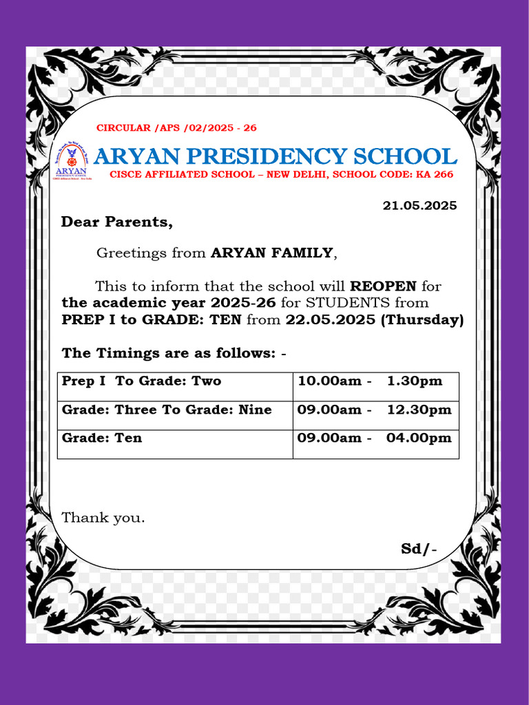 002 - School Re Open T 25-26 PDF | PDF