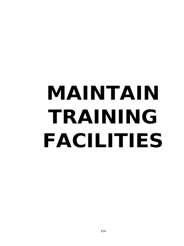 Maintain Training Facilities | PDF | Mechanical Engineering