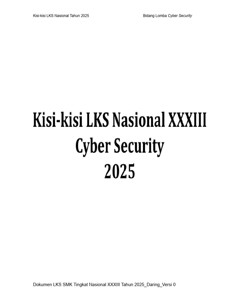 Kisi-Kisi Cyber Security LKSP Jakarta 2025 | PDF